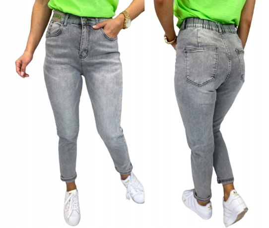 Jeansy spodnie MOM FIT wysoki stan M Sara L/40 - 12579274587 ...