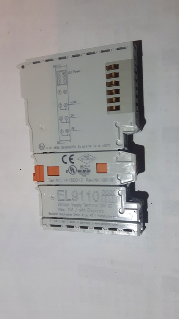 BECKHOFF EL9110 Voltage Supply Terminal 24VDC 10A - 7728466951 ...
