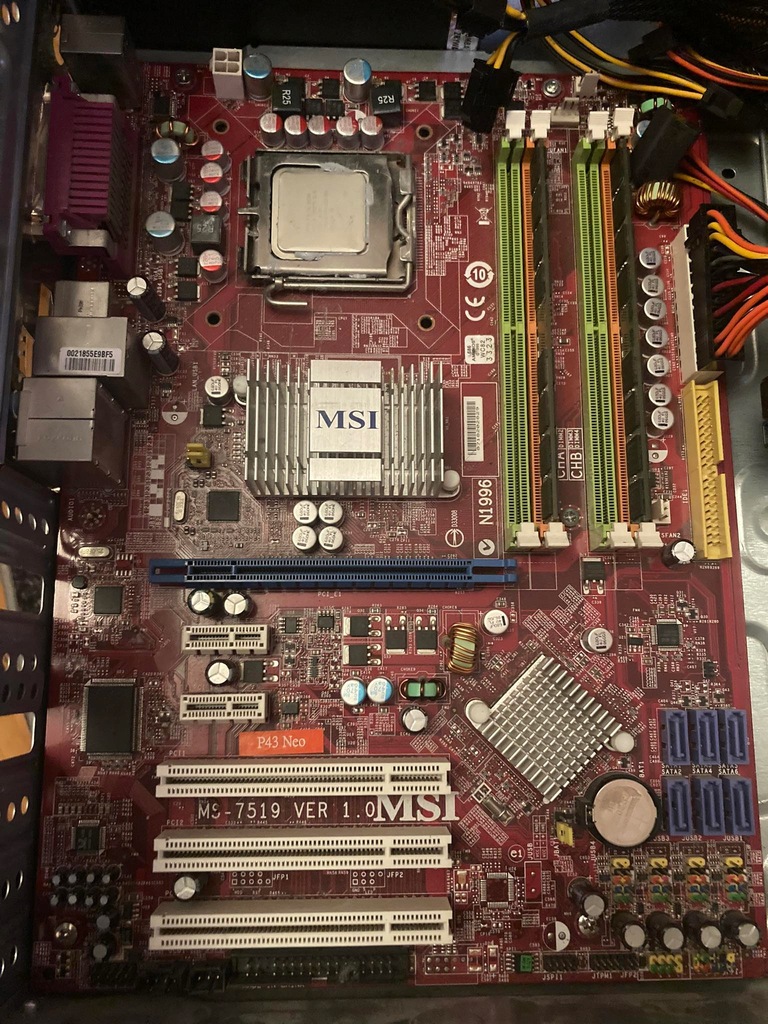 Płyta MSI MS-7519 P45 Neo + Q8300+chłodzenie + 4GB RAM - 14388734802 ...