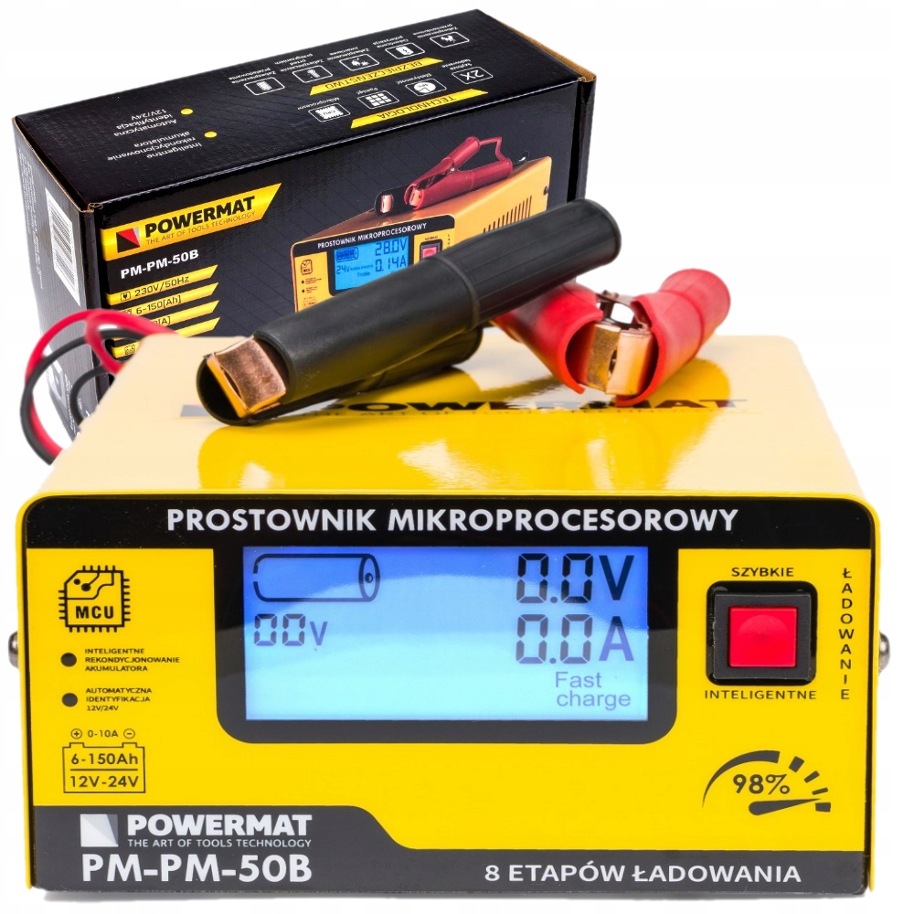 Prostownik 12V-24V 6-150Ah mikroprocesorowy akumul - 12753482433 - oficjalne archiwum Allegro