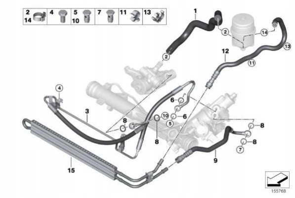 USZCZELKA PRZEWODU HYDRAULICZNEGO WSPOMA 07 11 9 906 463 OE BMW ...