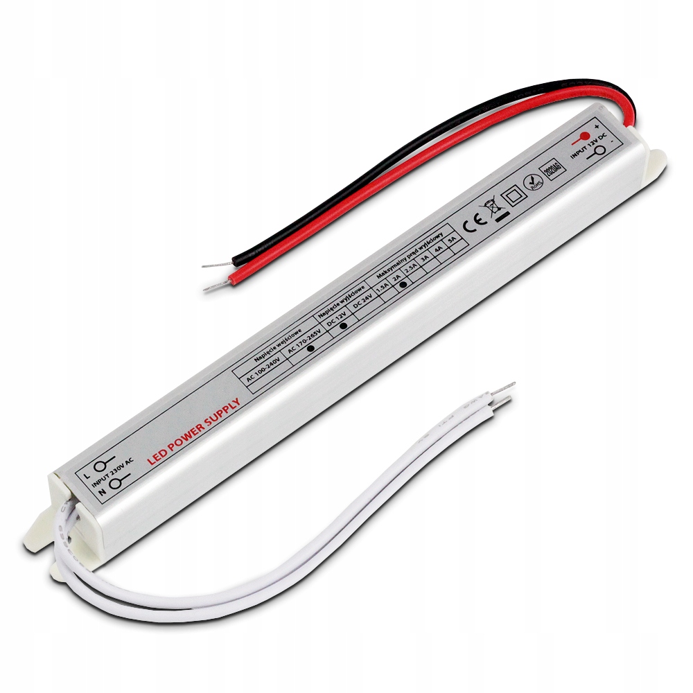 ZASILACZ DO LED 12V ZASILACZ LED ULTRA CIENKI 24W - 9747568342 - oficjalne archiwum Allegro