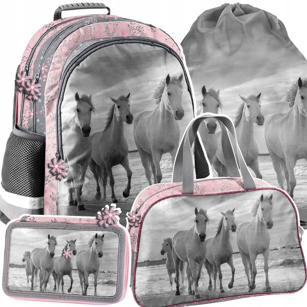 ZESTAW PLECAK SZKOLNY DLA DZIEWCZYNKI PASO W KONIE - 10827765018 - oficjalne archiwum Allegro