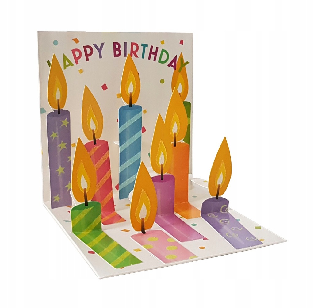 kartka urodzinowa 3D świeczki 18 20 30 40 50 60 - 9336405437 - oficjalne archiwum Allegro