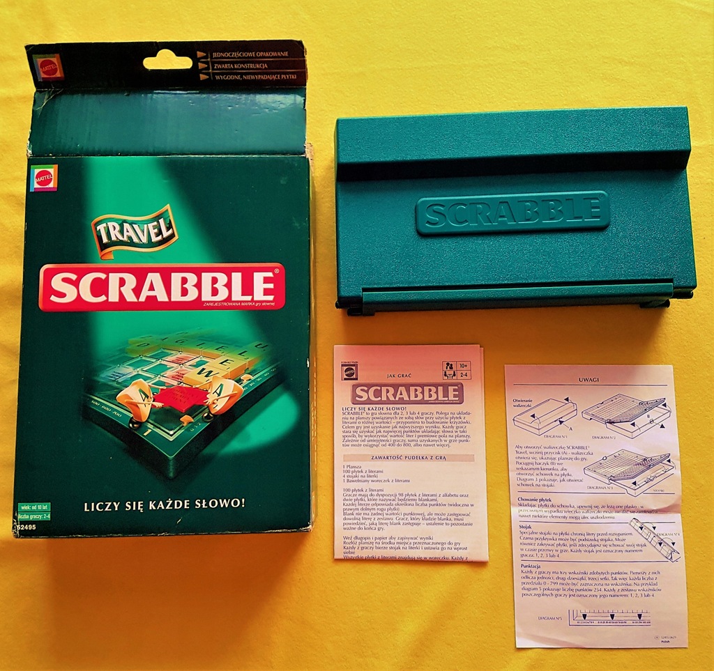 Mattel Travel Scrabble wersja język POLSKI - 11521219663 - oficjalne ...
