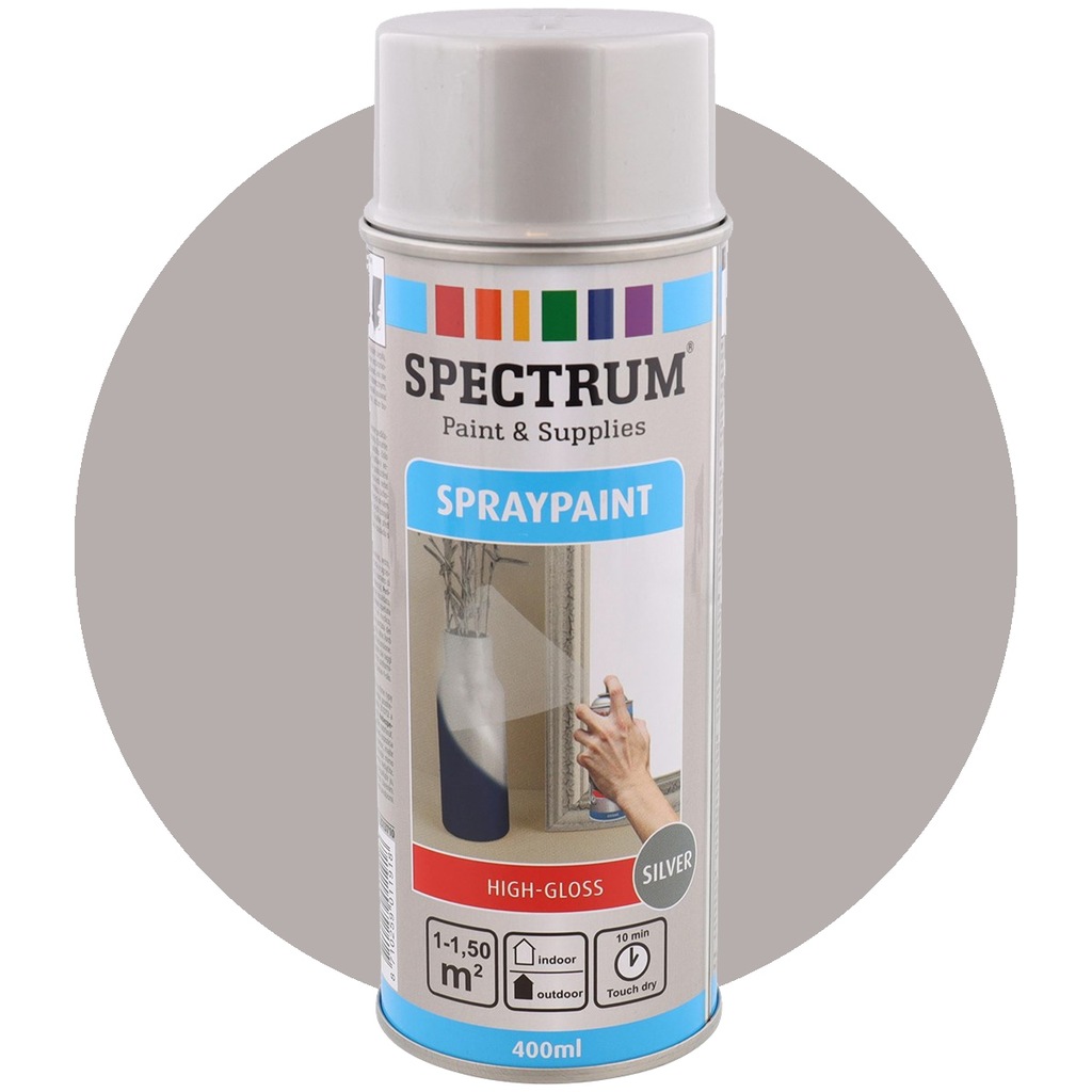 FARBA W SPRAYU SREBRNA AKRYLOWA SZYBKOSCHNĄCA - 11299486661 - oficjalne ...