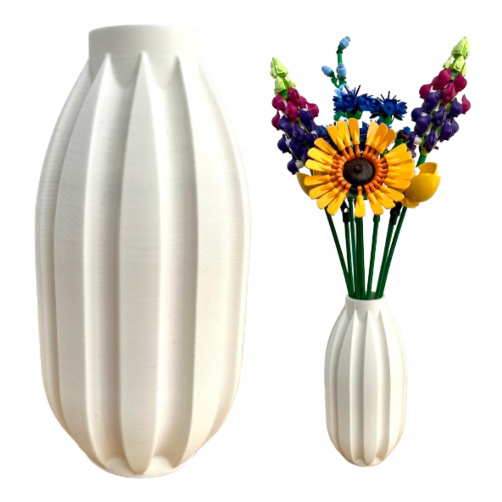 Unikalny wazon flakon na kwiaty LEGO ICONS suszone sztuczne AKIN 3D ...