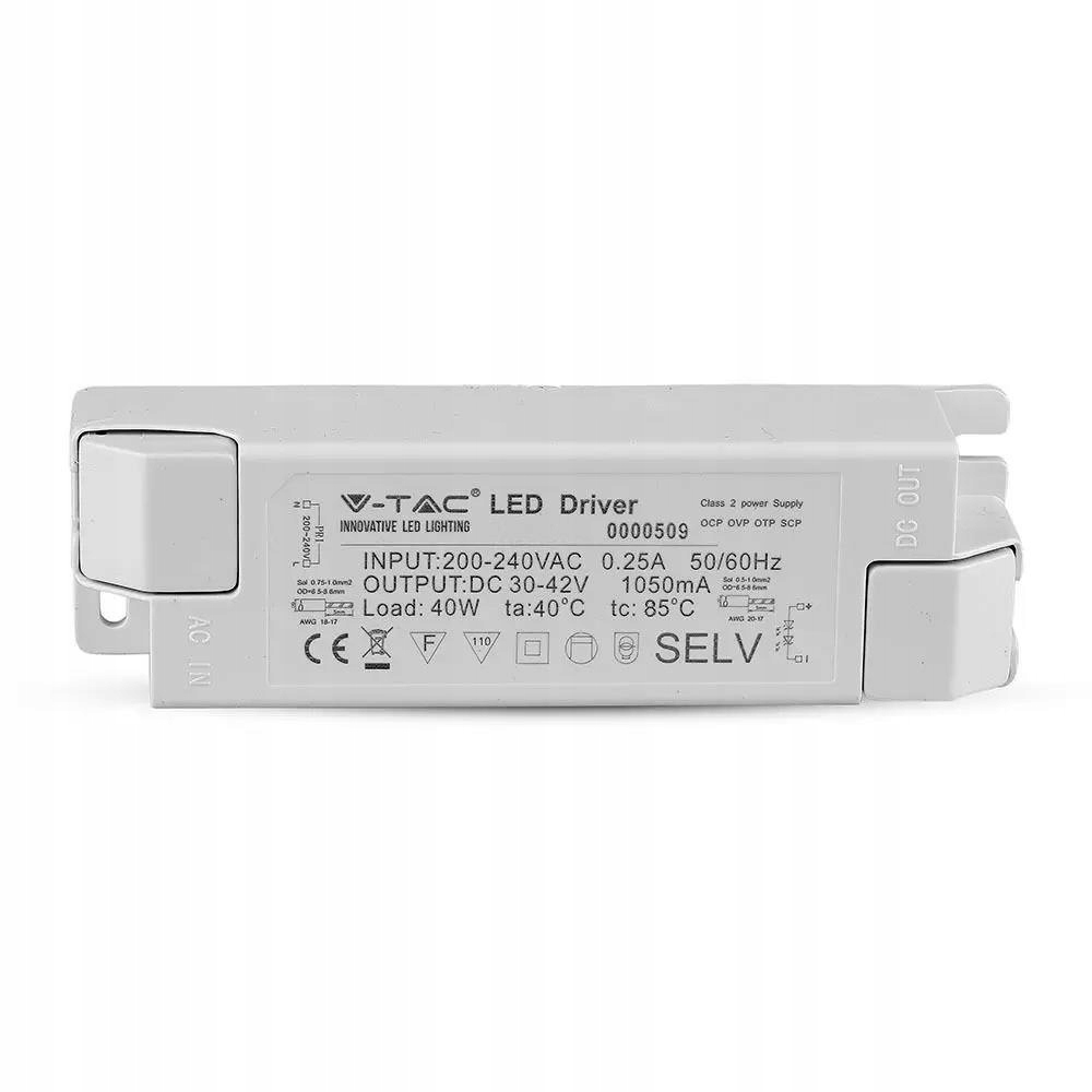 Zasilacz do Paneli LED 40W 1050mA DC:30-42V V-TAC VT-6129 - 15439589988 ...