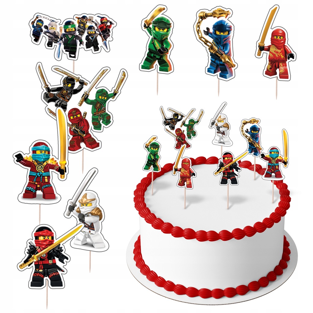 TOPPER NA TORT POSTACIE Z LEGO NINJAGO 8SZT - 12697929574 - oficjalne ...