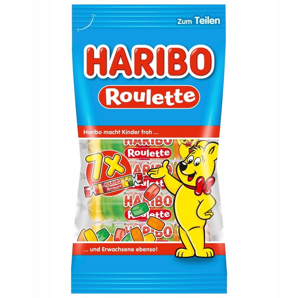Haribo Roulette żelki dropsy owocowe 7 rolek z DE - 12263556456 ...