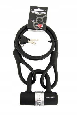 Zamek rowerowy zamykany na klucz SPENCER 10 x 120 - 13176303282 - oficjalne archiwum Allegro