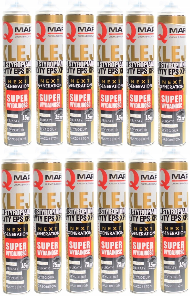 Klej do styropianu wężyk wężykowa 12szt QMAR 790ml - 11488950970 - oficjalne archiwum Allegro