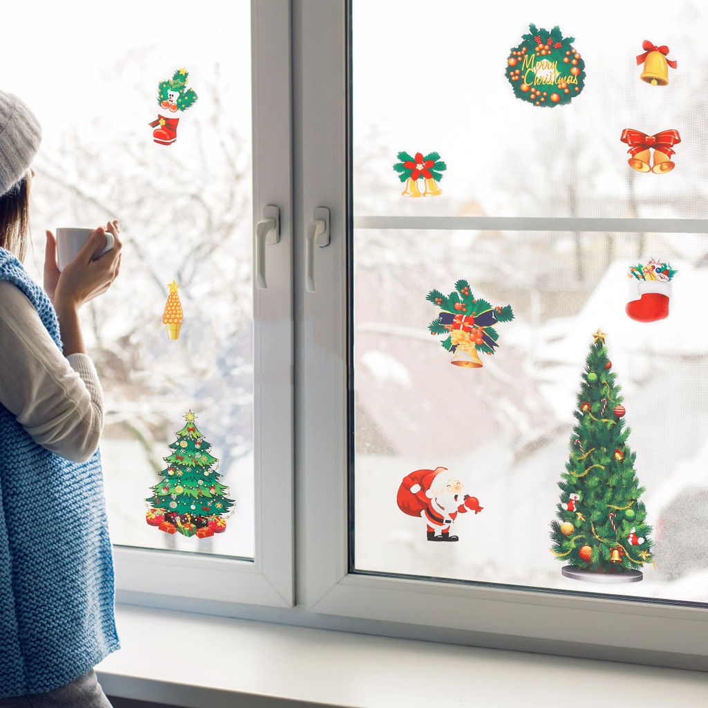 Zdejmowane świąteczne naklejki na szklane drzwi - 12016623923 ...