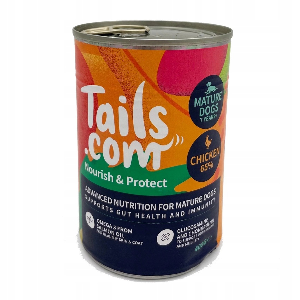 12x400g Tails Mature Dogs mokra karma puszka kurczak 65% dla psa 7 ...