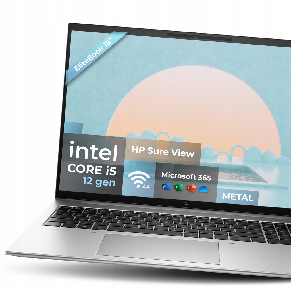 Filtr Sure View| PREMIUM! Aluminiowy HP EliteBook 860 Intel 12Gen! Wi ...