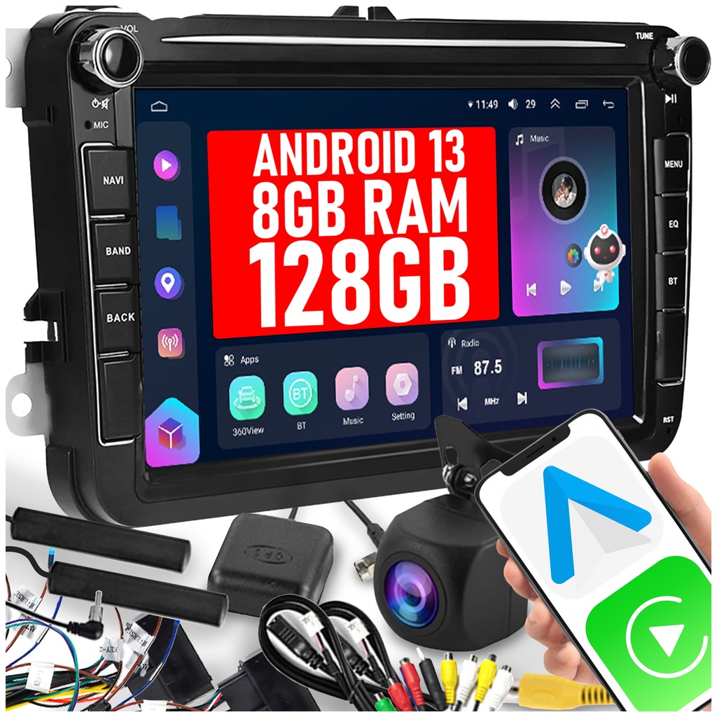 RADIO do GOLF 5 6 VW PASSAT B6 B7 TIGUAN TOURAN CADDY SEAT 8GB GPS ANDROID - 15143877591 ...