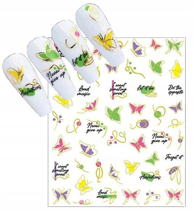 Naklejki 3D Na Paznokcie motyle pszczoły E202 - 12870915651 - oficjalne archiwum Allegro