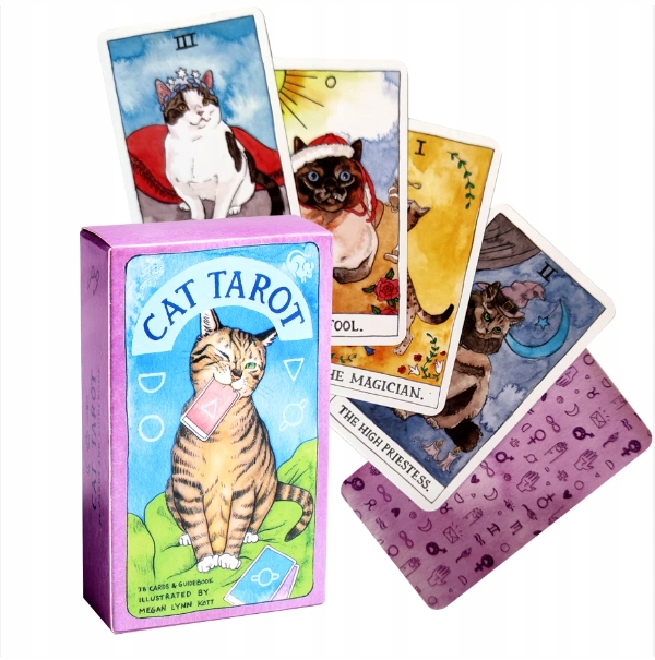 KOT TAROT KARTY DO GRY Z KOTAMI ZESTAW KART DO TAROTA CAT TAROT 78 SZT ...