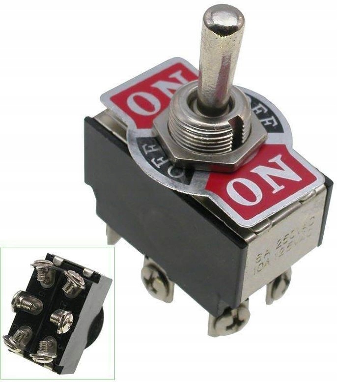 Przełącznik KN3B-203 3poz podwój ON-OFF-ON DPDT 6P - 12304582348 ...