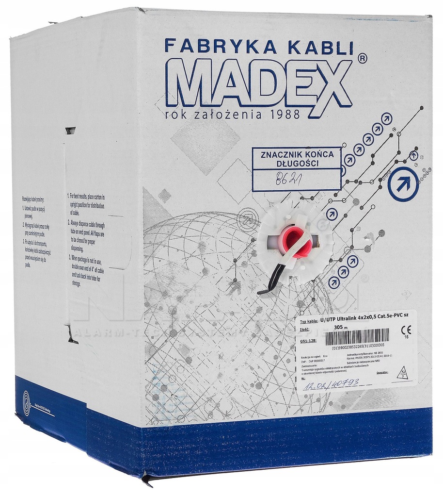 KABEL SKRĘTKA UTP KAT.5E MADEX ULTRALINK 305M - 12103775885 - oficjalne archiwum Allegro