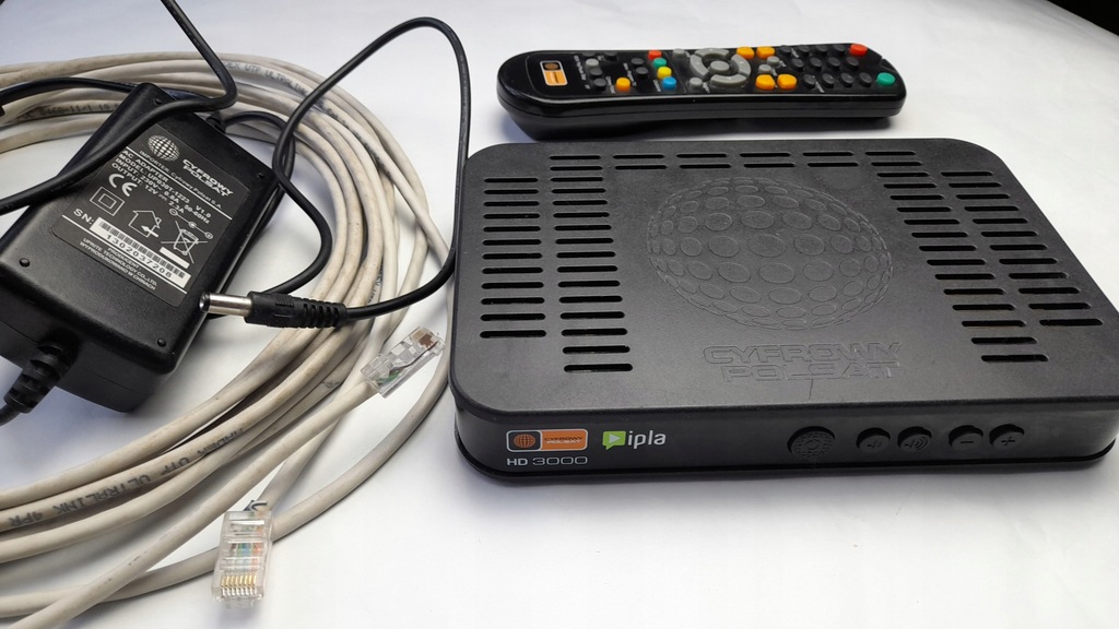 Dekoder HD 3000 Cyfrowy Polsat Zasilacz Pilot kpl. - 11770373720 - oficjalne archiwum Allegro