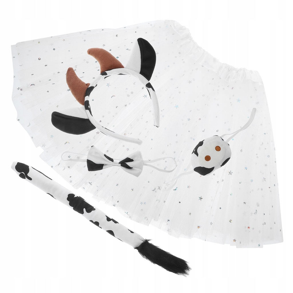 1 ZESTAW KOSTIUM KROWY NA HALLOWEEN Opaska KROWA OGON - 15803867030 ...