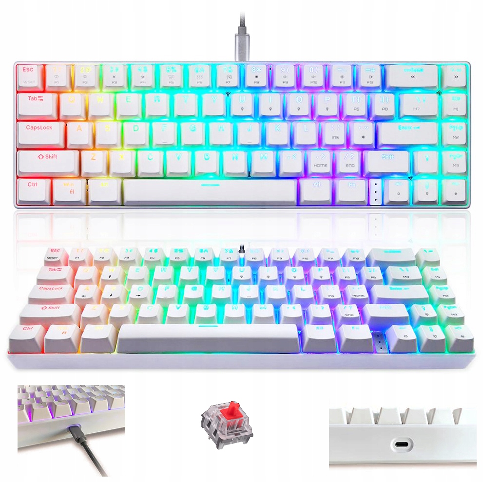 Купить БЕЛАЯ МЕХАНИЧЕСКАЯ ИГРОВАЯ КЛАВИАТУРА ПОЛНАЯ RGB: отзывы, фото и ...