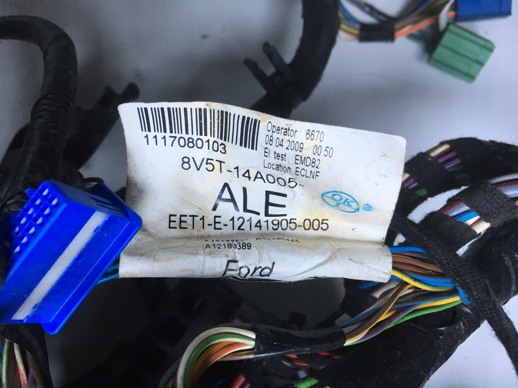 FIESTA MK7 1.6 TDCI INSTALACJA WNĘTRZA 8V5T-14A005 - 7436006121 ...