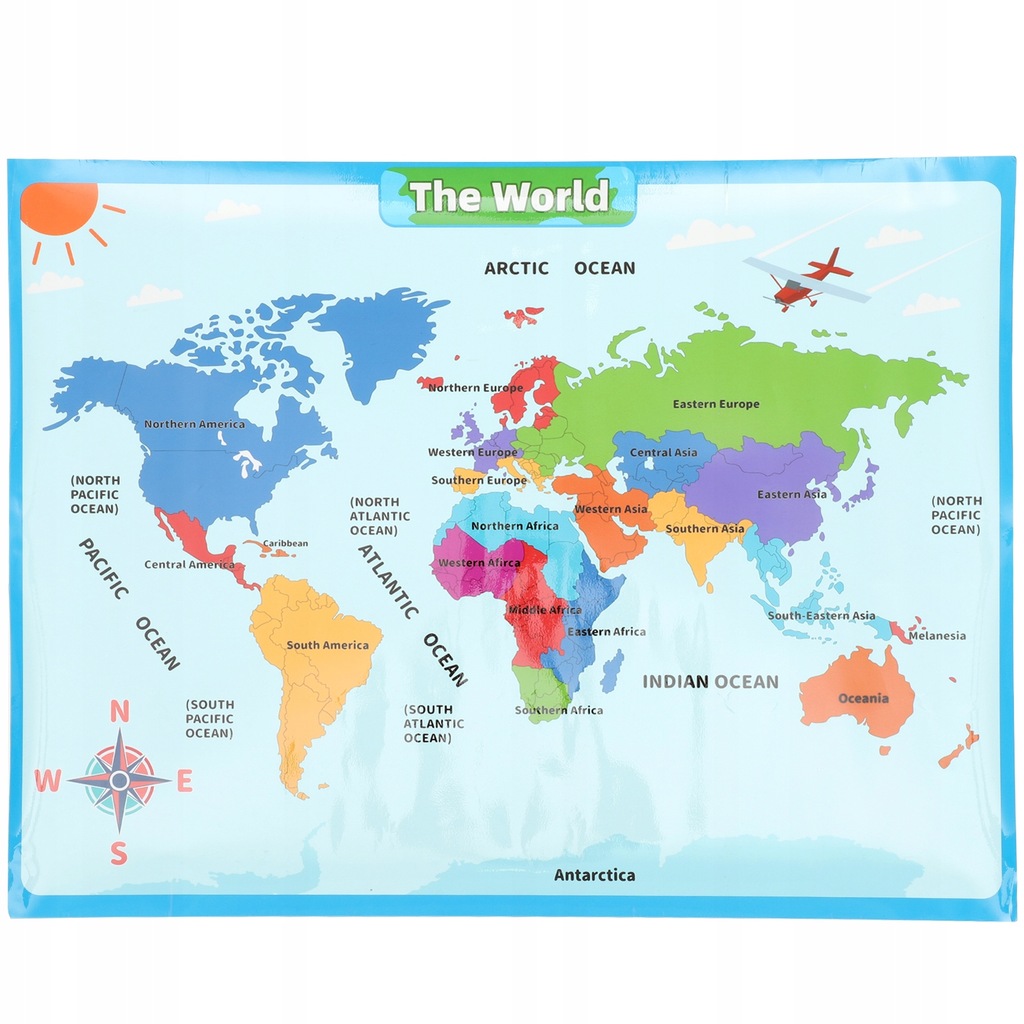 World Map Kids Geography Poster - 14111272083 - oficjalne archiwum Allegro