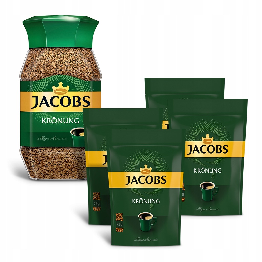Kawa rozpuszczalna Jacobs Kronung 200g+ zapas 300g - 13787320676 ...