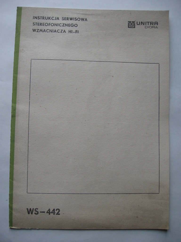 Wzmacniacz WS-442 Instrukcja serwisowa Schemat - 13120258800 - oficjalne archiwum Allegro