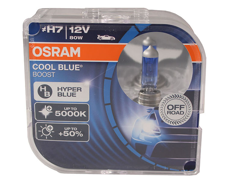 ŻARÓWKI H7 OSRAM Cool Blue HYPER BOOST BIAŁE 5000K - 7645500203 ...