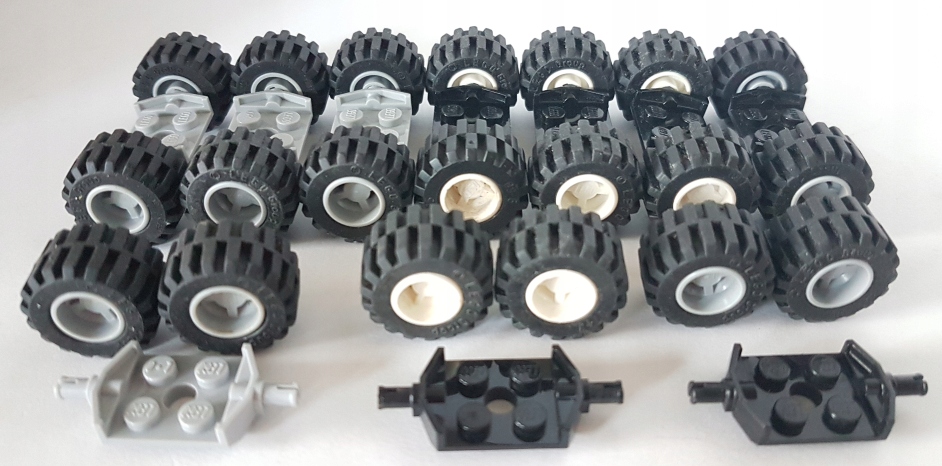 LEGO MIX OPONA 6015 FELGA 6014b PŁYTKA 6157 50 SZT - 12673898784 ...