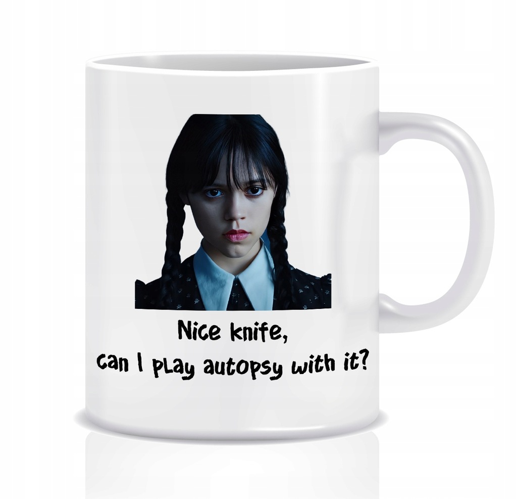 Kubek Wednesday Addams Serial wensday (Nice knife) - 13088883524 ...