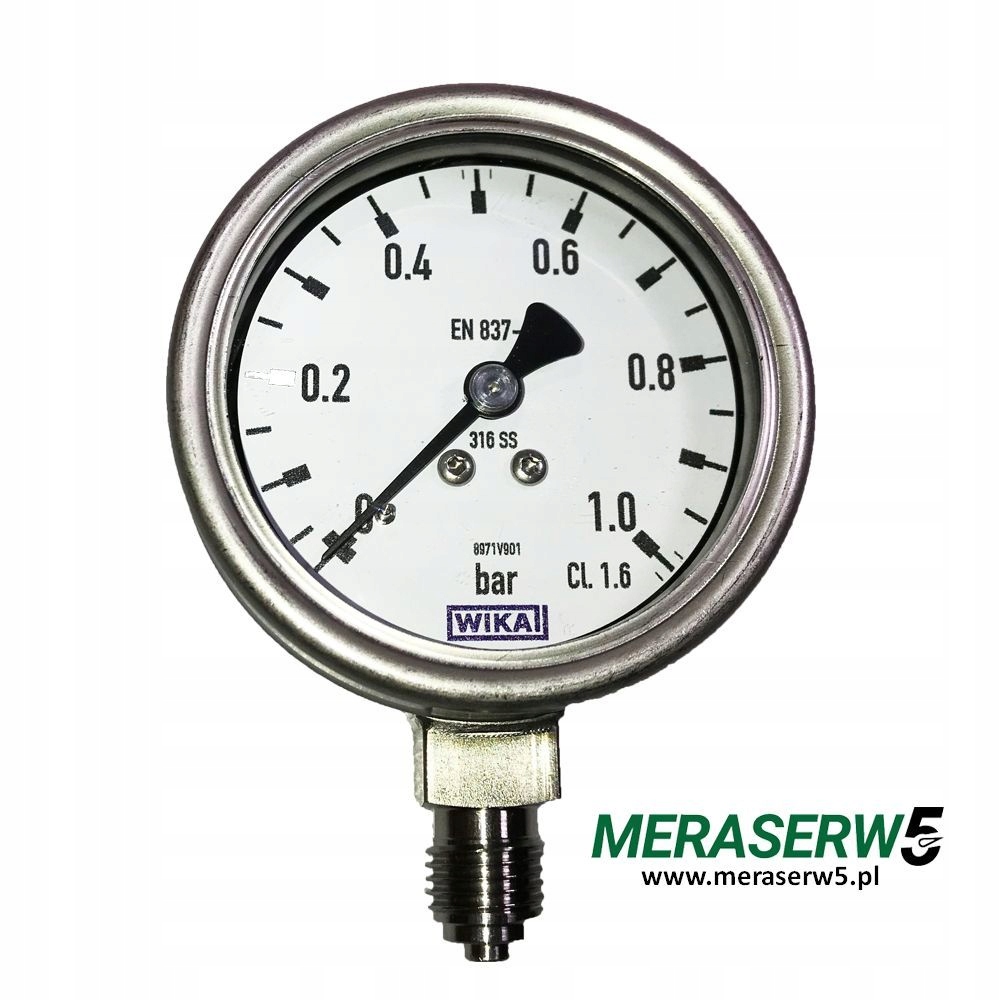 0-1BAR manometr kwasowy G1/4 63mm WIKA 232.50.063R - 12290446496 - oficjalne archiwum Allegro