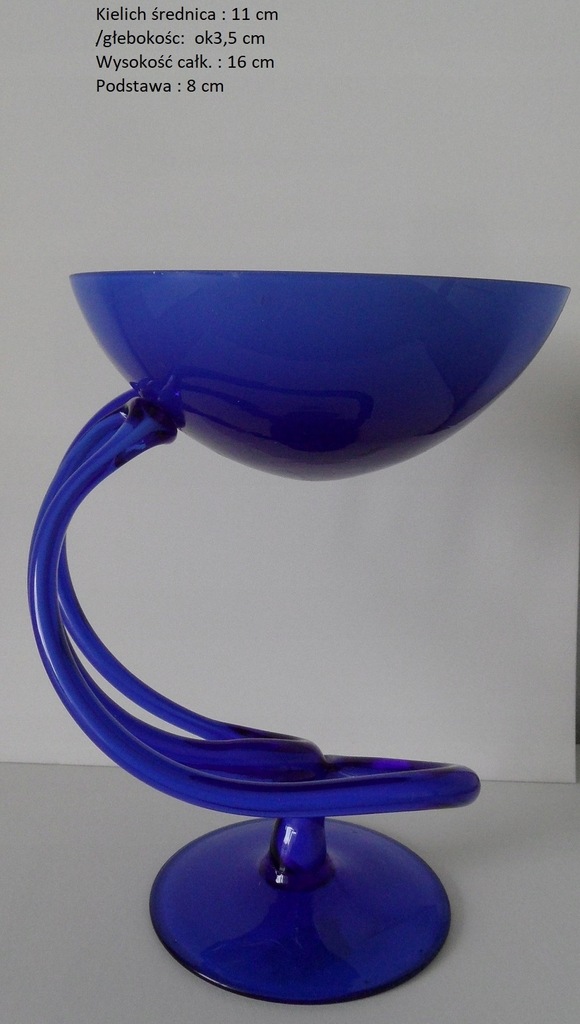 Kielich Patera Makora Krosno szkło Kobaltowe - 14093638018 - oficjalne ...