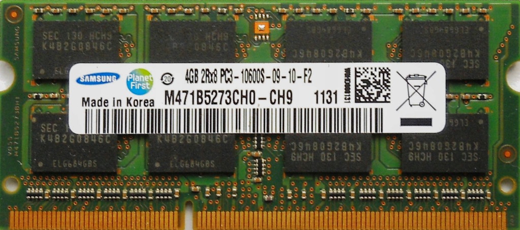 4GB 2Rx8 PC3-10600S-09-10-F2 DDR3 1333MHz SAMSUNG - 8775333753 - oficjalne archiwum Allegro
