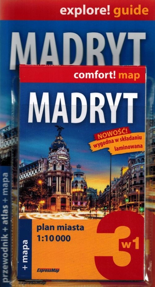 MADRYT 3 w 1 PRZEWODNIK ATLAS MAPA LAMINOWANA / PLAN MIASTA EXPRESSMAP ...