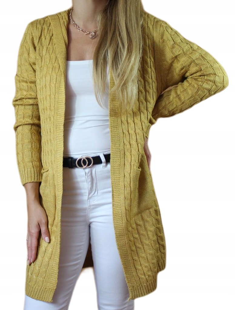 KARDIGAN NARZUTKA SWETER OTULACZ MODNY KOBIECY WARKOCZE KAPTUR ...