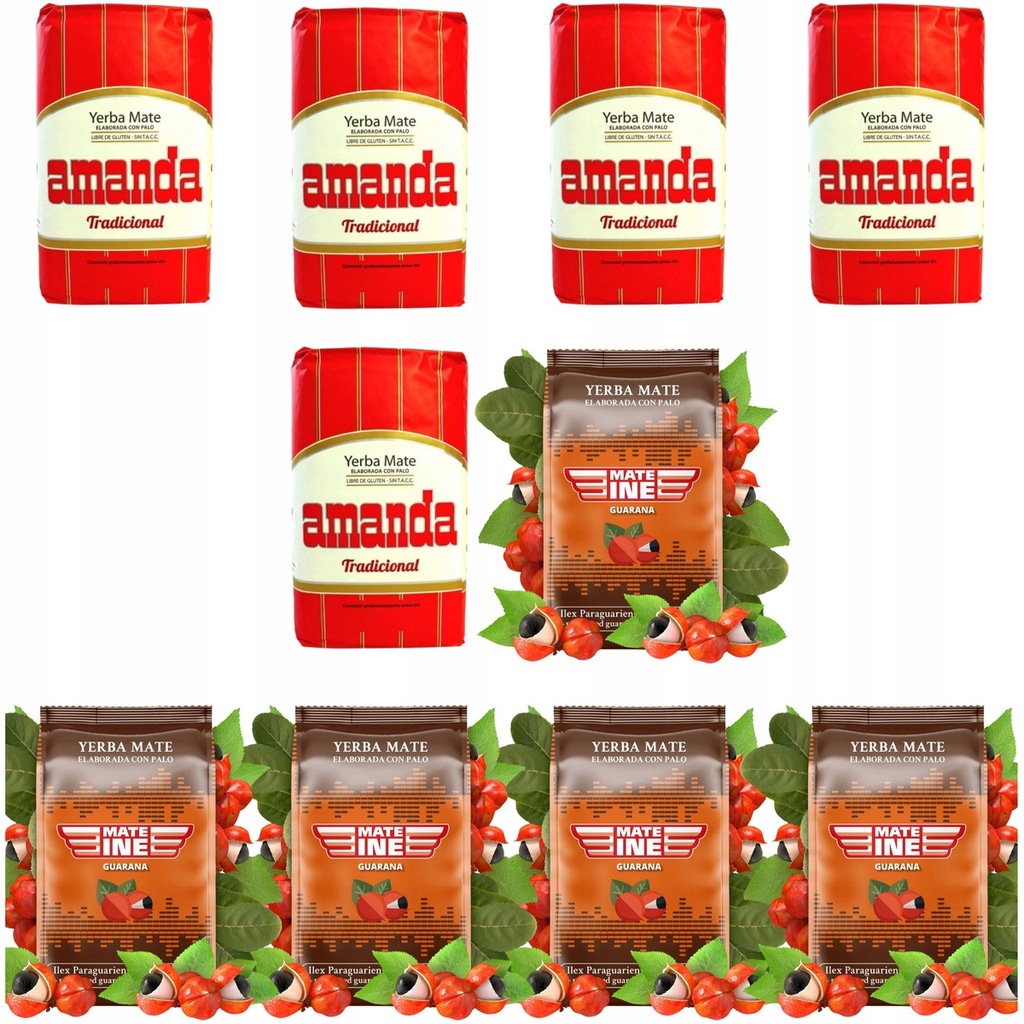 Yerba Mate Amanda Elaborada con Palo Tradicional ENERGIA GUARANA 5kg ...