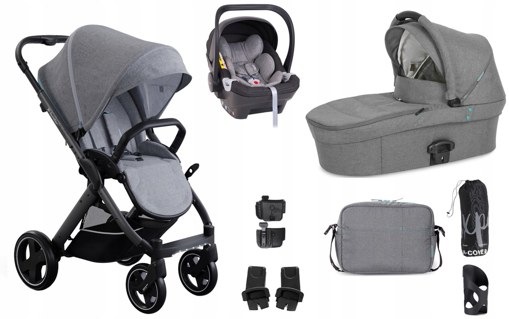WÓZEK 3w1 X-LANDER X-PULSE X-CAR XL AZURE GREY - 10957962623 ...