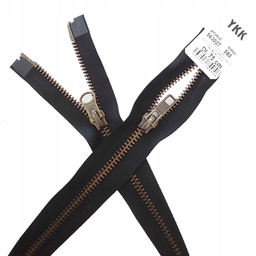 YKK zamek metalowy dwusuwakowy góra dół 75cm oxyda - 12505103736 - oficjalne archiwum Allegro