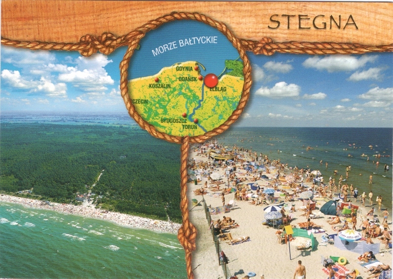 STEGNA - PLAŻA + MAPA POLSKI + WIDOK - 2010R - 11180320492 - oficjalne archiwum Allegro