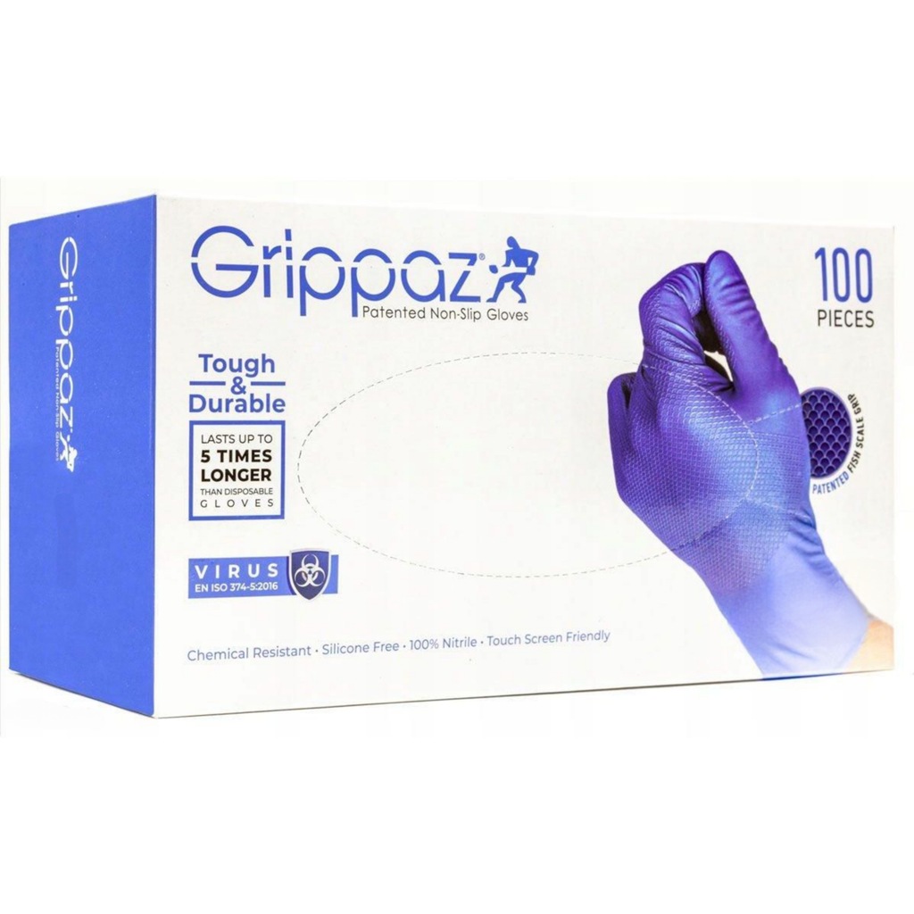 RĘKAWICE NITRYLOWE MOCNE GRIPPAZ r. L 100SZT - 12501054932 - oficjalne ...