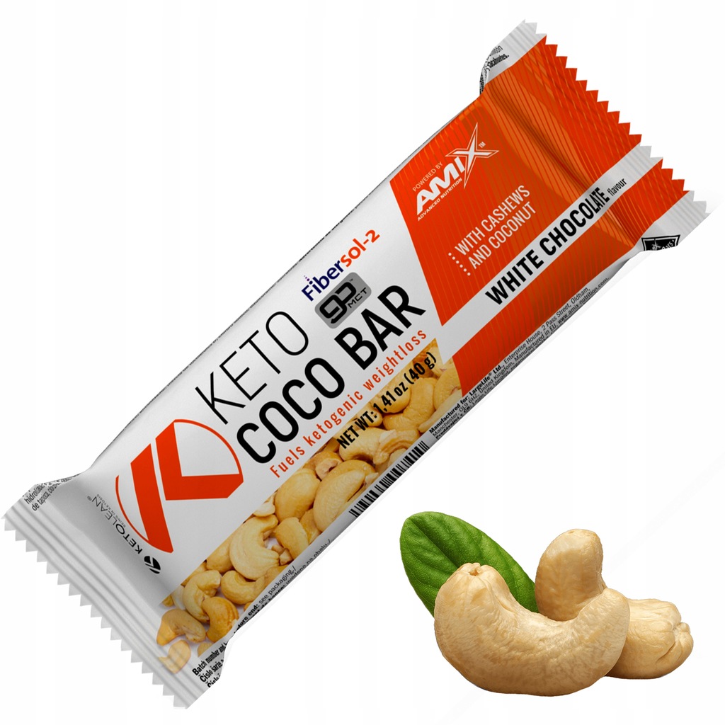KETO BATON z orzechów nerkowca - bez cukru Amix - 13911768682 ...