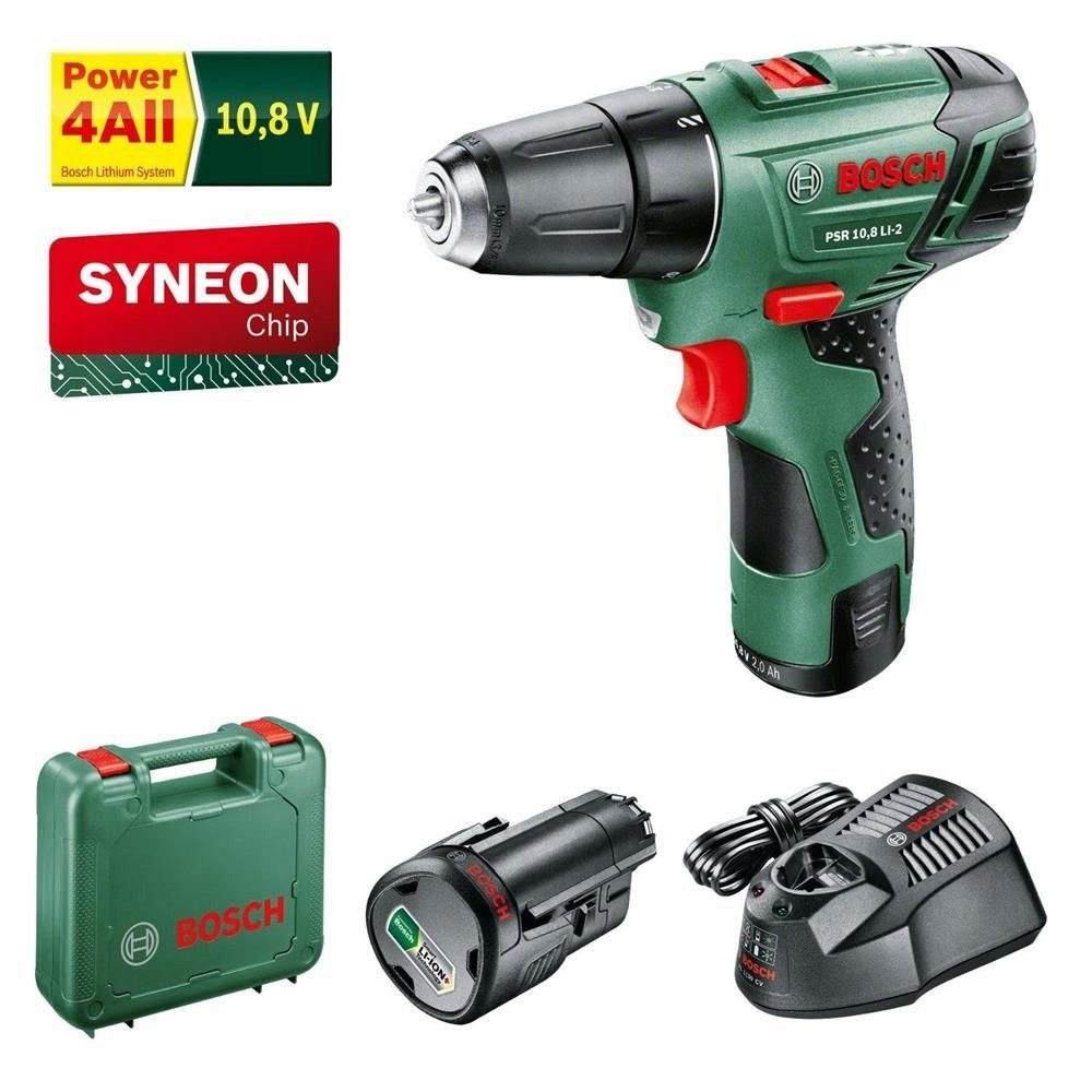 BOSCH wkrętarka PSR 10,8 LI-2 2 aku ładowarka - 7450401949 - oficjalne archiwum Allegro