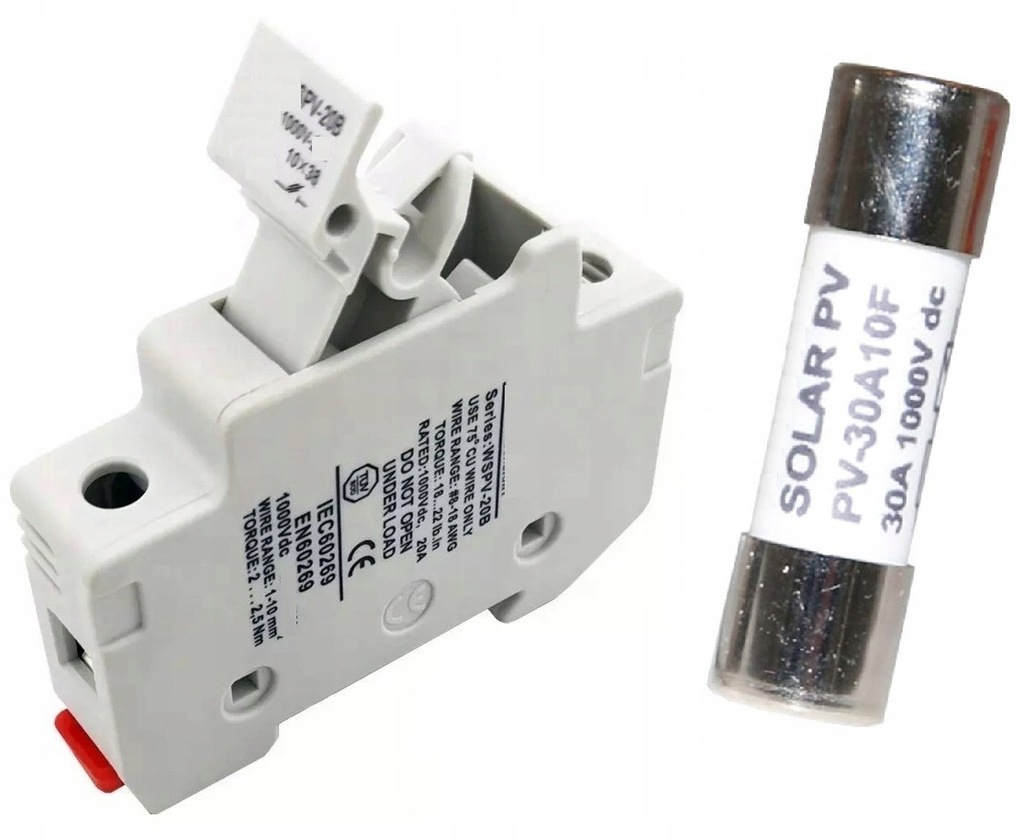 Bezpiecznik PV 10x38 DC 1000V 30A Kompletny - 12480793395 - oficjalne ...