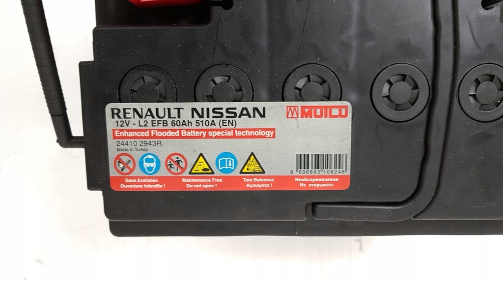 RENAULT CLIO IV AKUMULATOR 60Ah 510A 244102943R - 8757506912 ...