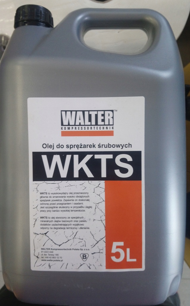 WALTER WKTS olej sprężarek kompresorów śrubowych5l - 11901939273 - oficjalne archiwum Allegro