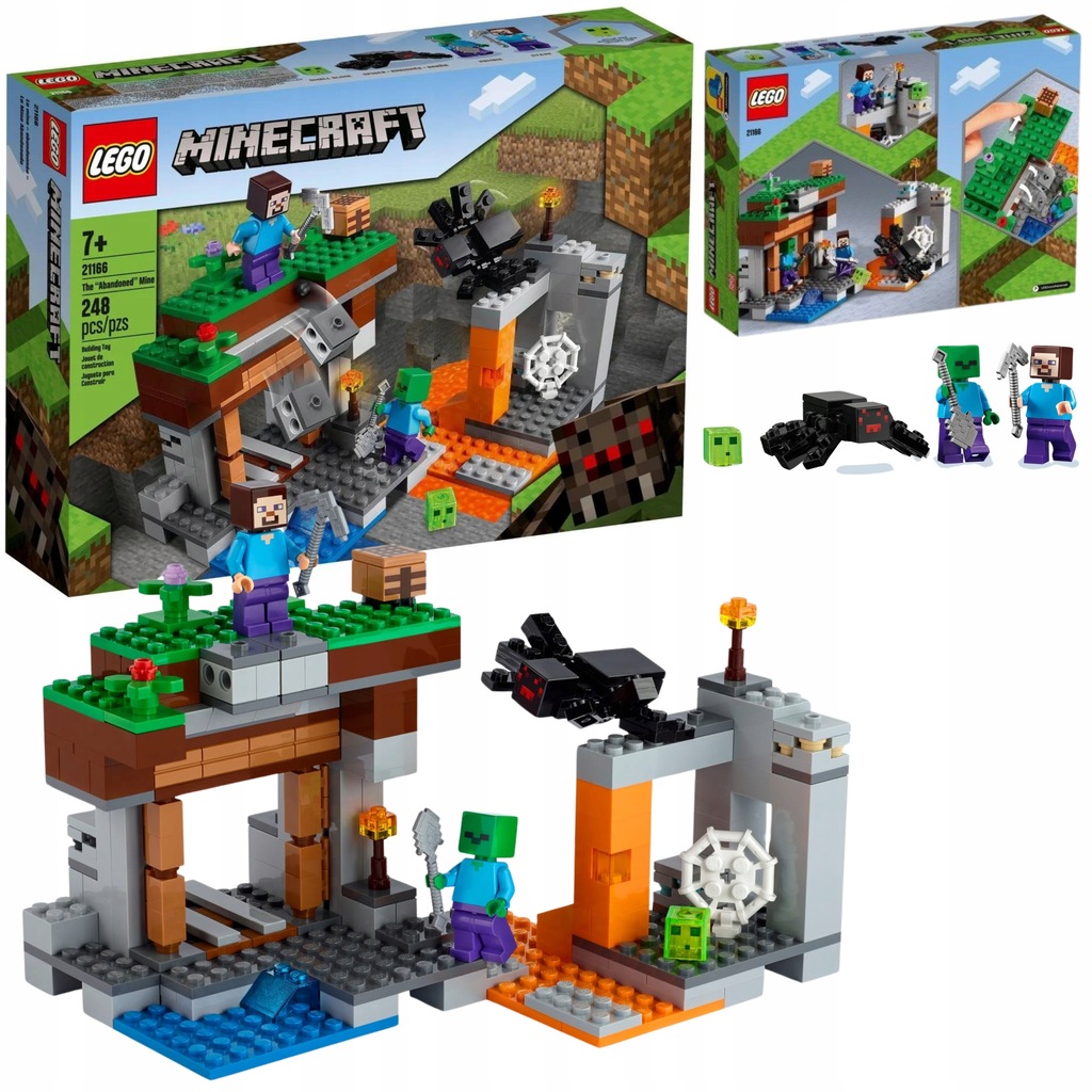 LEGO Minecraft 21166 Klocki Minecraft Opuszczona kopalnia z Pająkiem ...